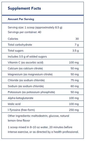 Electrolyte/Energy formula 340 g by Pure Encapsulations