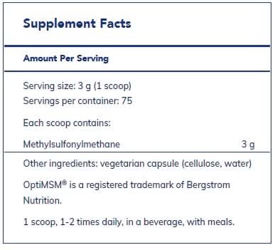 MSM Powder 227g By Pure Encapsulations